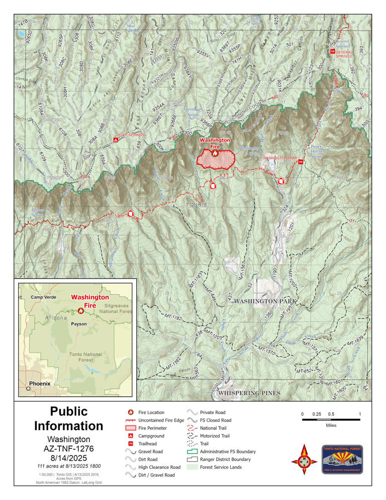 Containment of Arizona's Washington and Woods fires increases ...