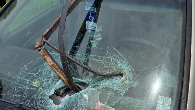 'Close call' on interstate as object impales woman’s windshield