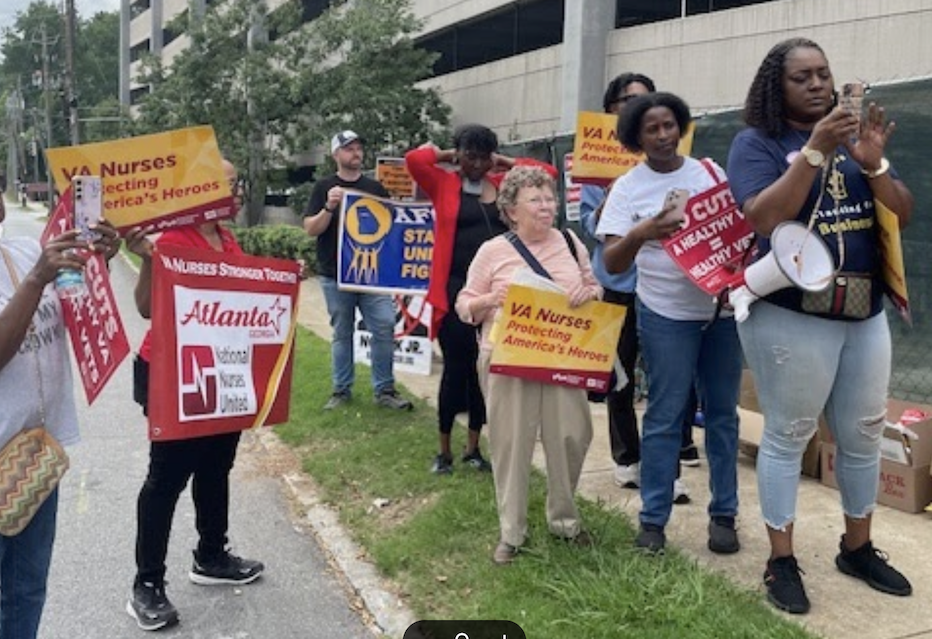 Atlanta VA nurses rally against staffing cuts they say put veterans at risk