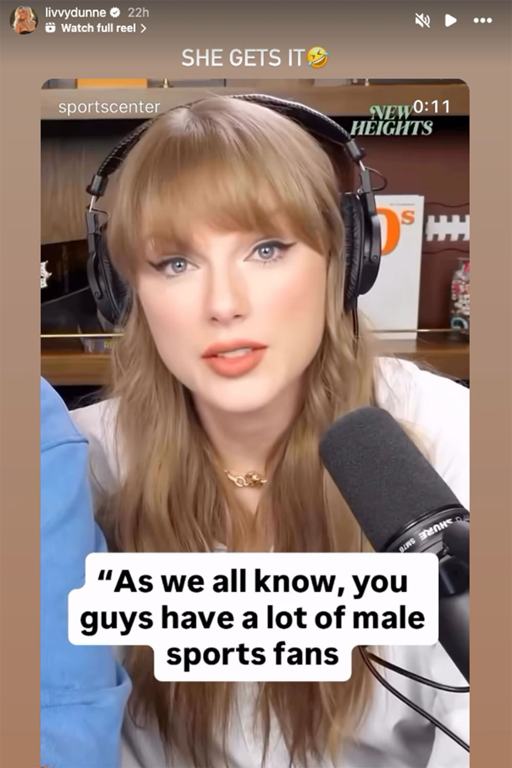 Livvy Dunne agrees with Taylor Swift’s take on male sports fans