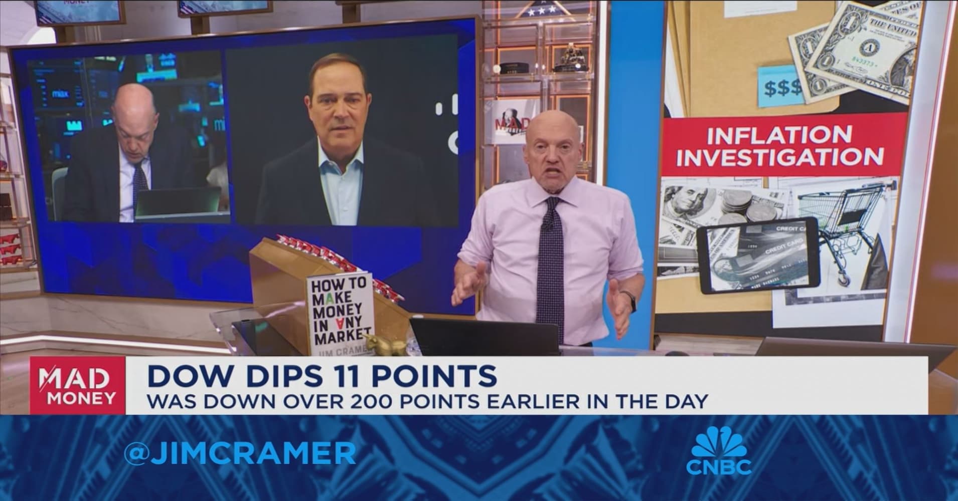 Jim Cramer talks the dynamic between wage inflation and layoffs