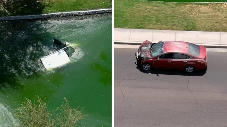 Witnesses save driver after fiery crash sends car into Glendale ...