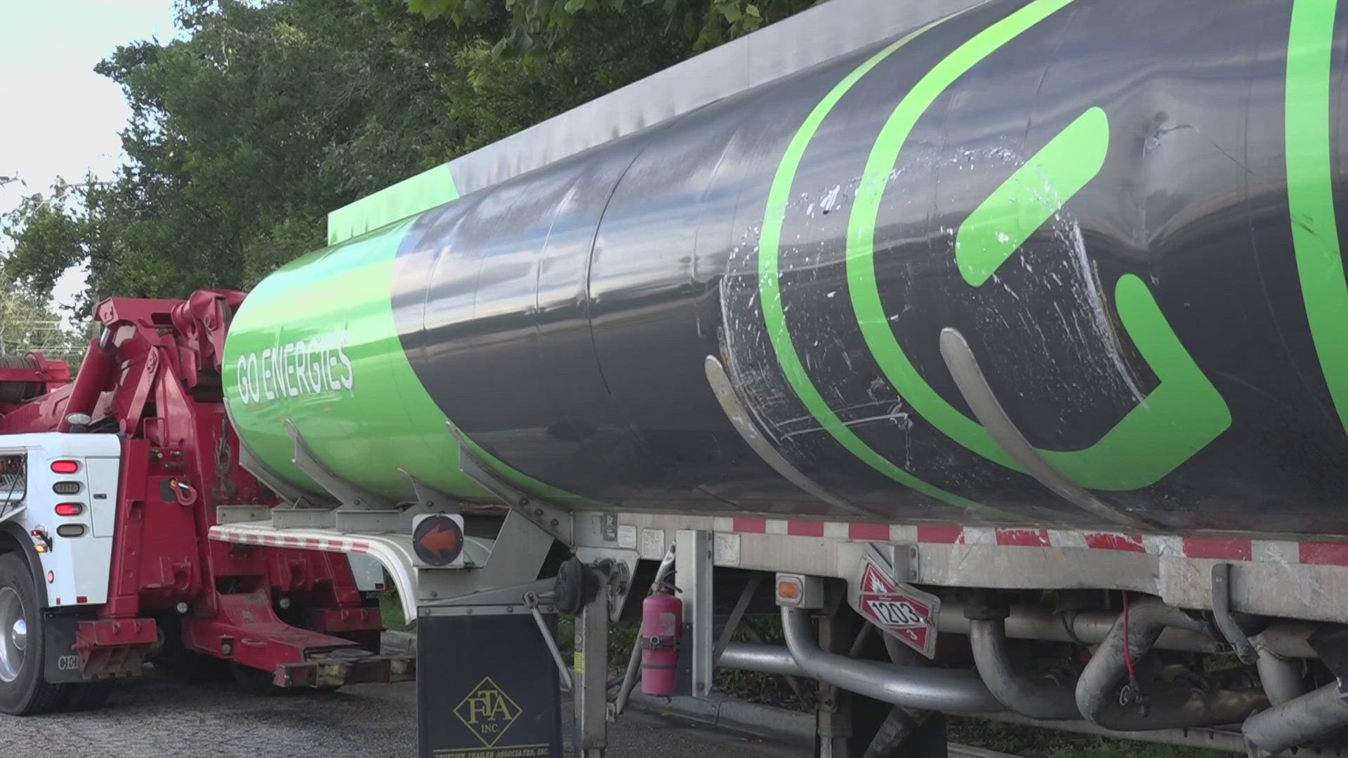 Lee County school bus collides with gas tanker