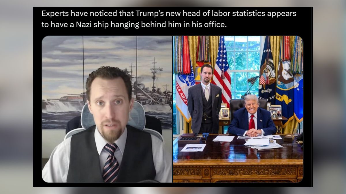 Analyzing image claiming to show Nazi ship art in Trump BLS pick E.J ...
