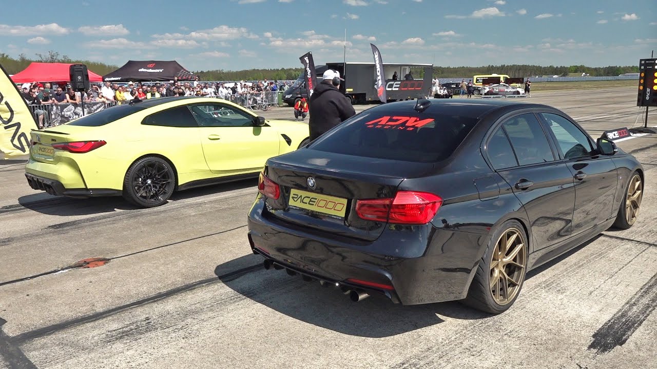 1000HP BMW 340i F30 Big Turbo vs BMW M4 G82 Competition – Drag Race
