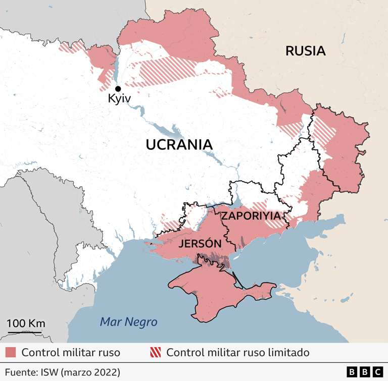 En mapas: los territorios de Ucrania invadidos por Rusia que están en el centro de las ...