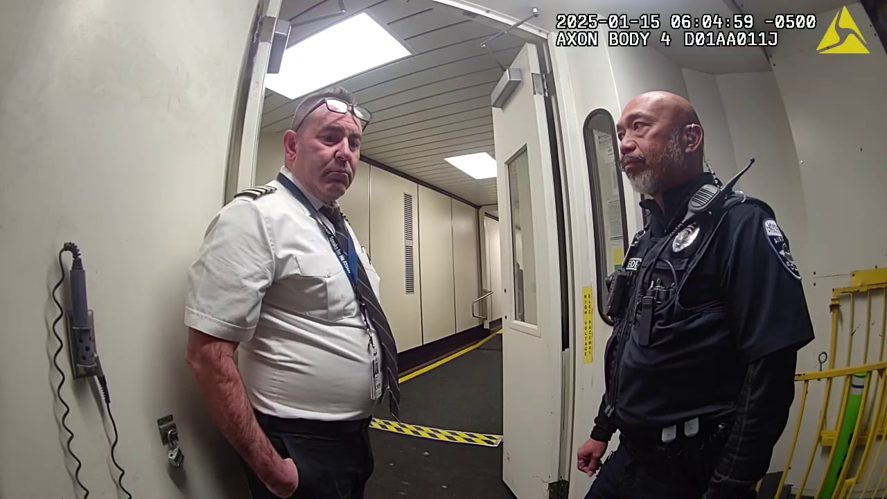 Bodycam video shows moments police detained alleged drunken pilot at ...