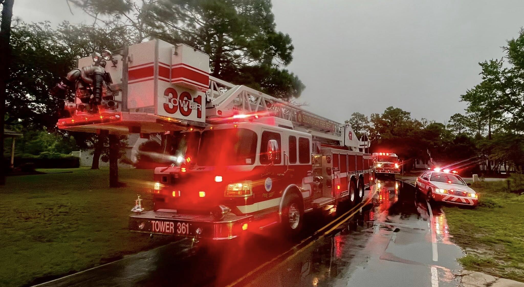 Southport firefighters respond to house fire caused by lightning strike