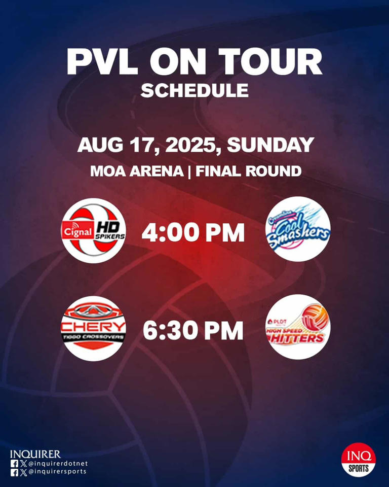 SCHEDULE: PVL on Tour Final – PLDT vs Chery Tiggo
