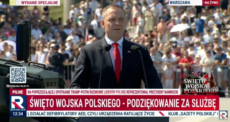 Prezydent Nawrocki w przemówieniu skarcił Tuska. "Linia Wisły nie jest ...