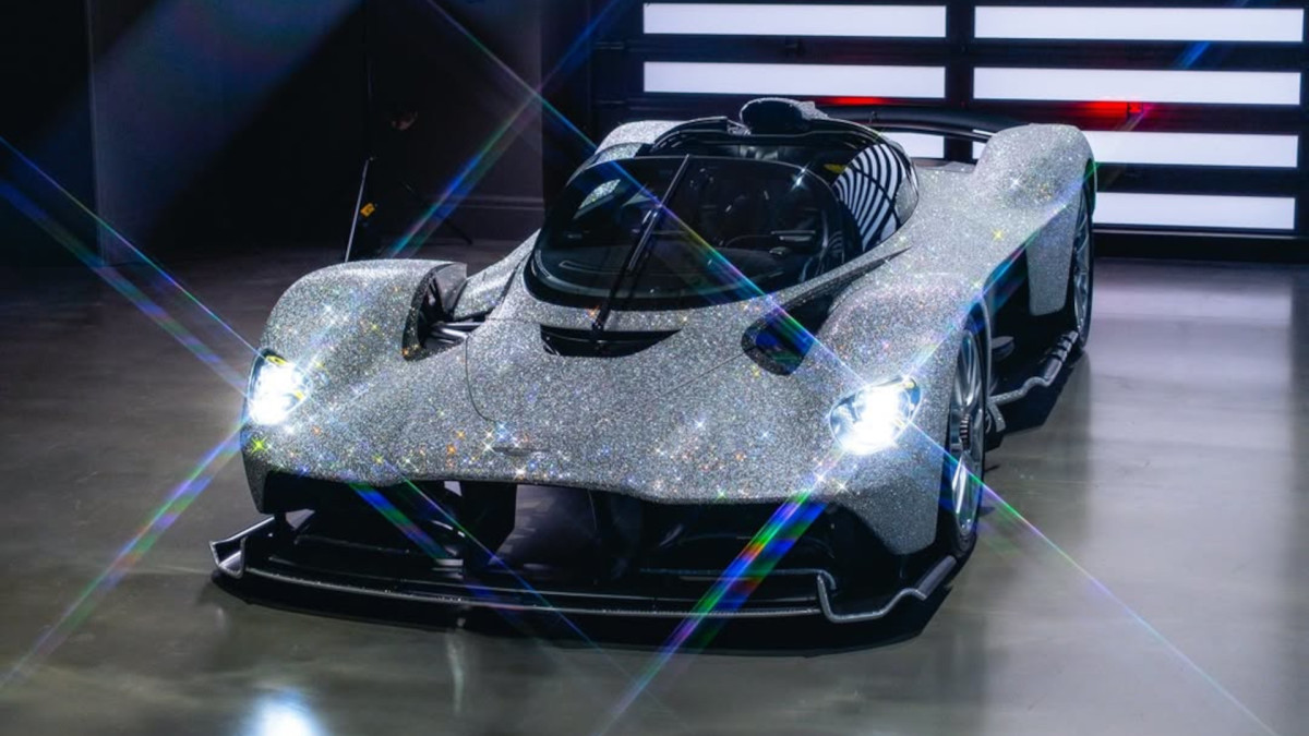 Aston Martin Valkyrie Spider Bedazzled With Over 300,000 Rhinestones ...