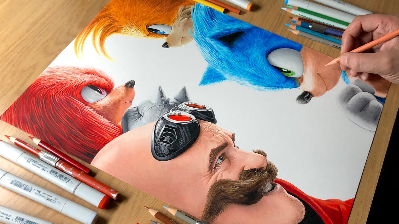 This Sonic the Hedgehog 2 fan art timelapse is pure drawing skill