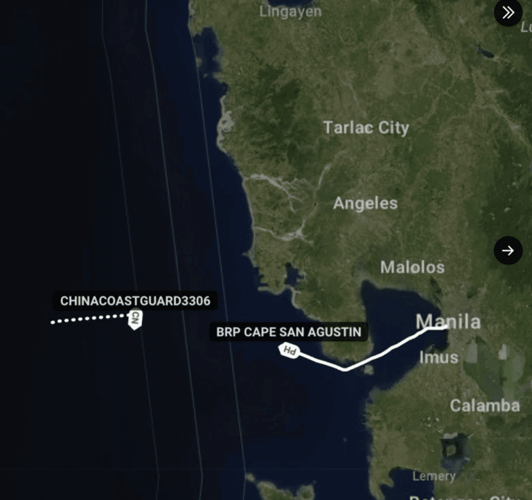 China Coast Guard ship spotted near Manila Bay to ‘intercept’ PCG vessel