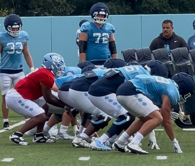 Latest UNC football position battle update: Offensive line has talent ...