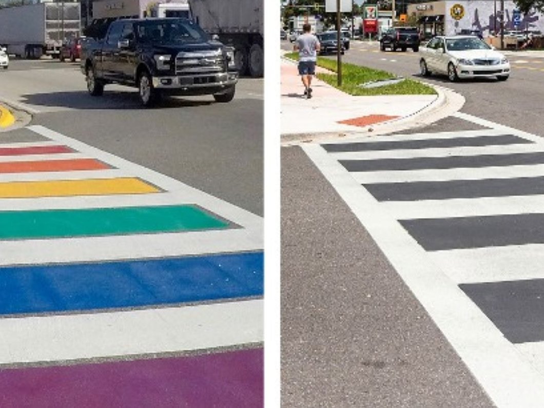 Florida: Government paints over rainbow memorial crosswalk