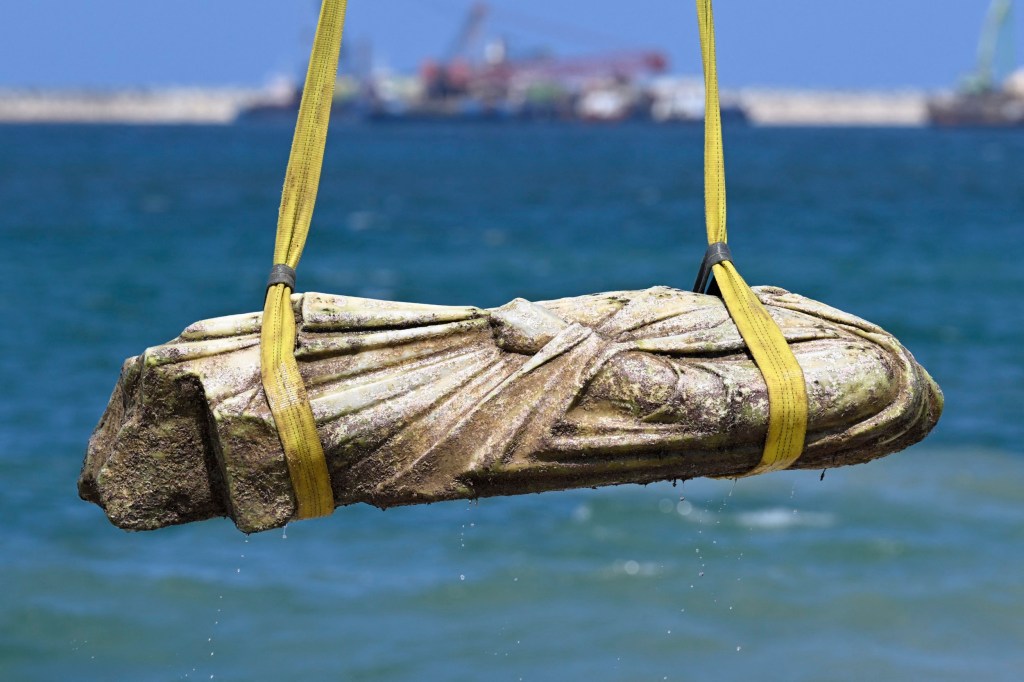 Remnants of 2,000-year-old sunken city lifted out of the sea