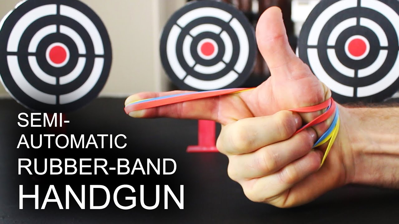 Rubber band gun fires like it's semi-automatic