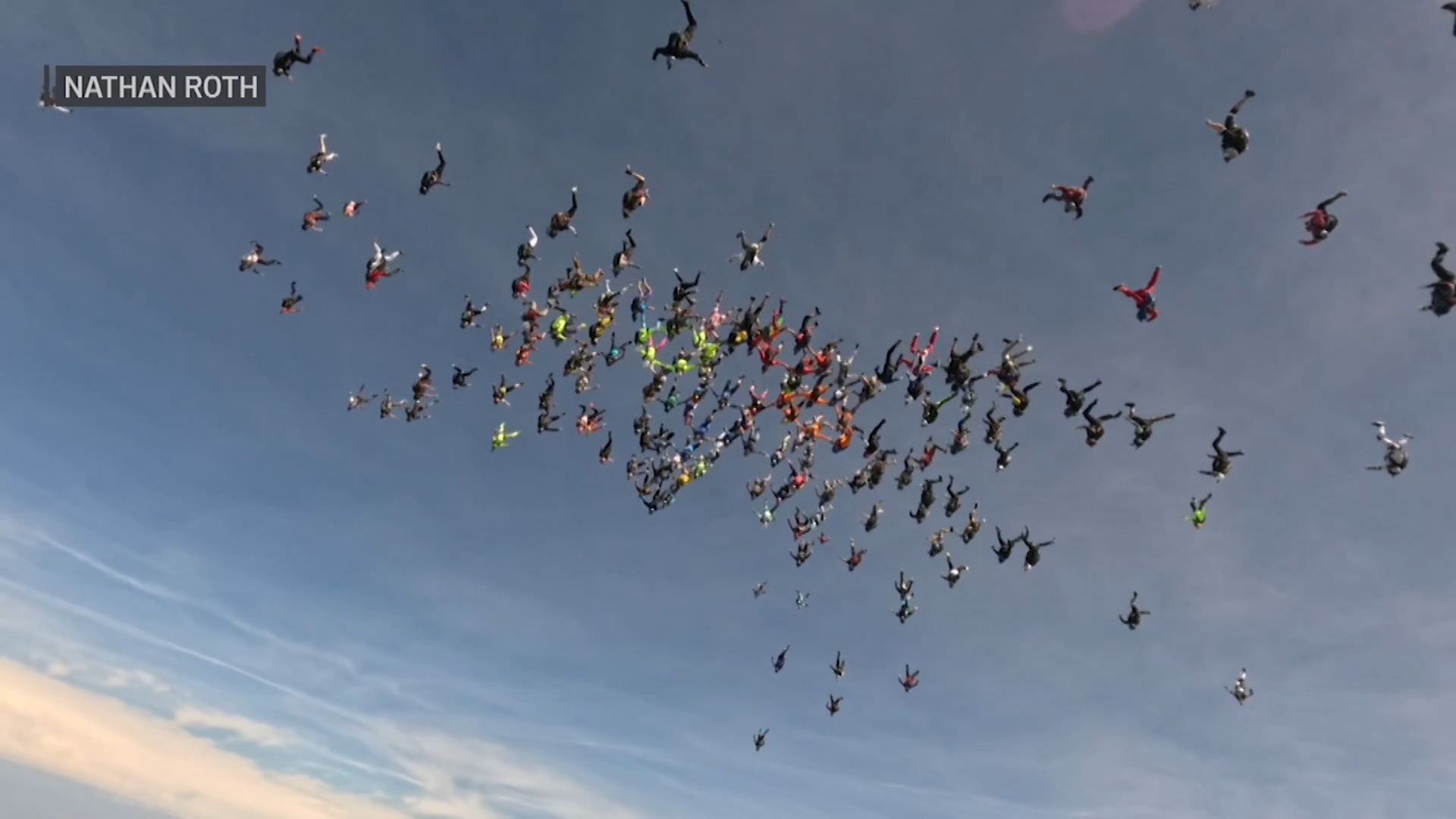Skydivers set vertical formation world record over the skies of Illinois