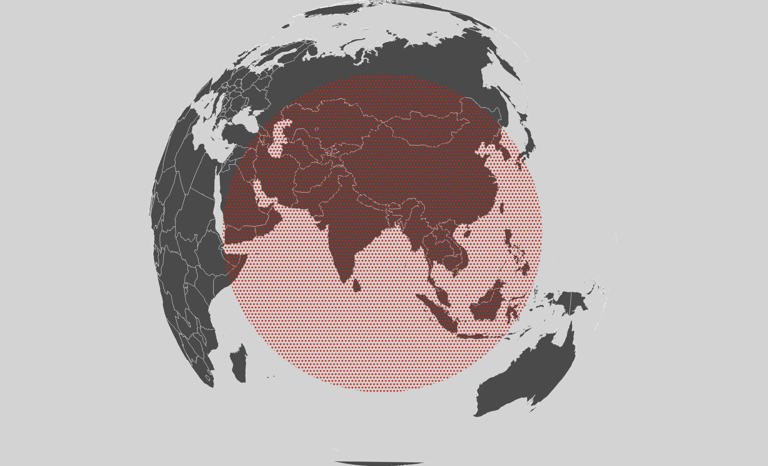 Map shows range of India's Agni-5 nuclear missile