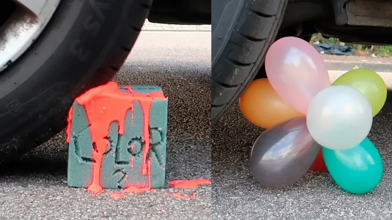 car crushing satisfying objects