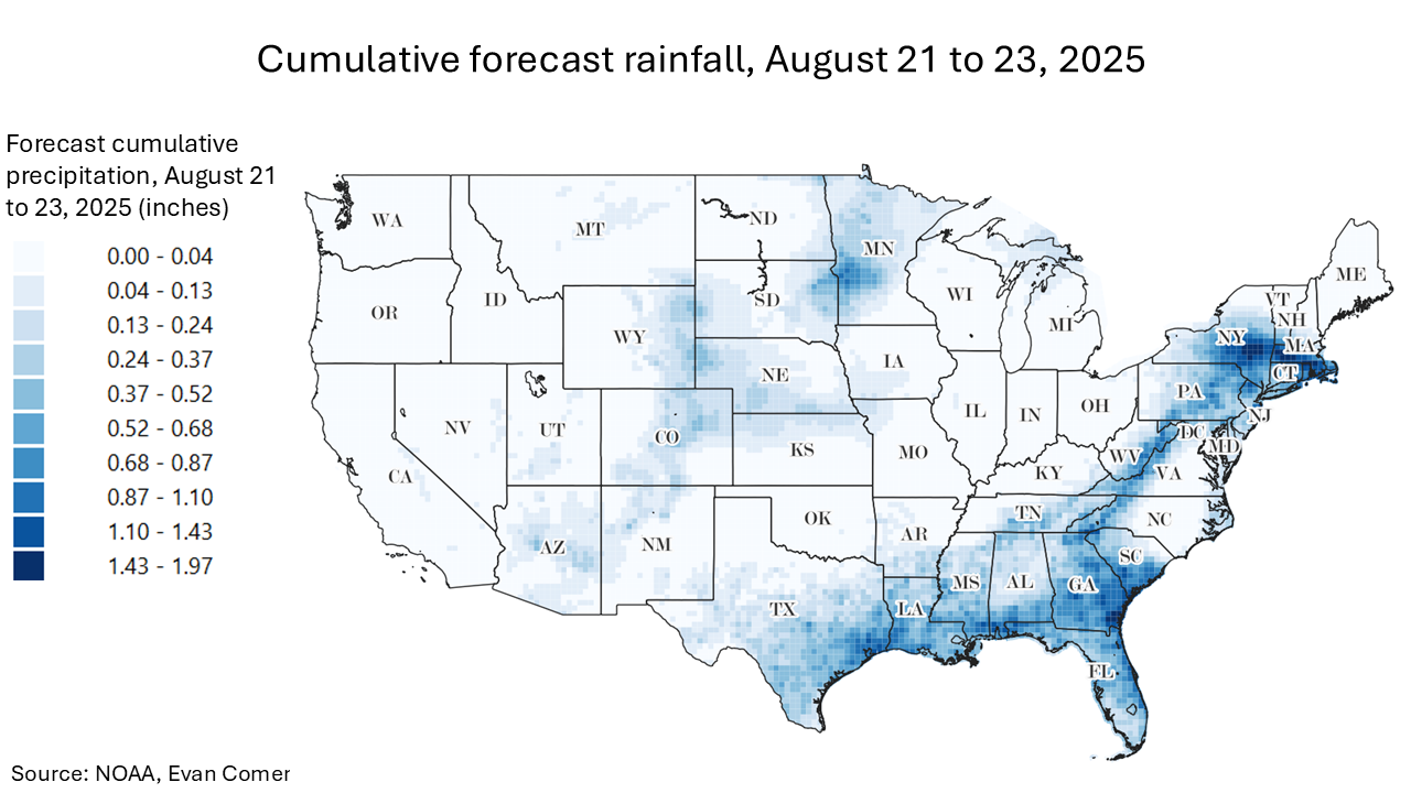 These East Coast Cities Could See Several Inches Of Rainfall This Weekend