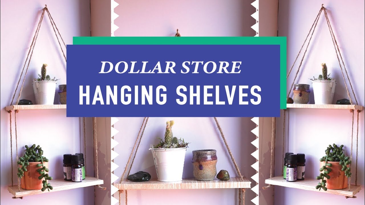 Build a breezy boho hanging shelf for $3 from Dollar Store gems