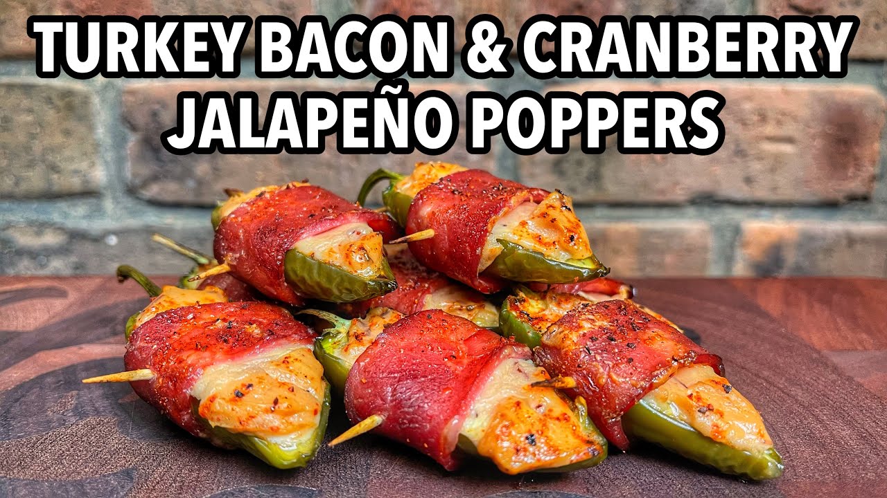 Turkey Bacon and Cranberry Jalapeno Poppers