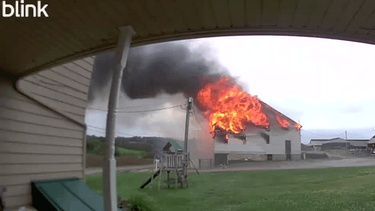 WATCH | Neighbor's doorbell camera captures Cumberland County barn fire