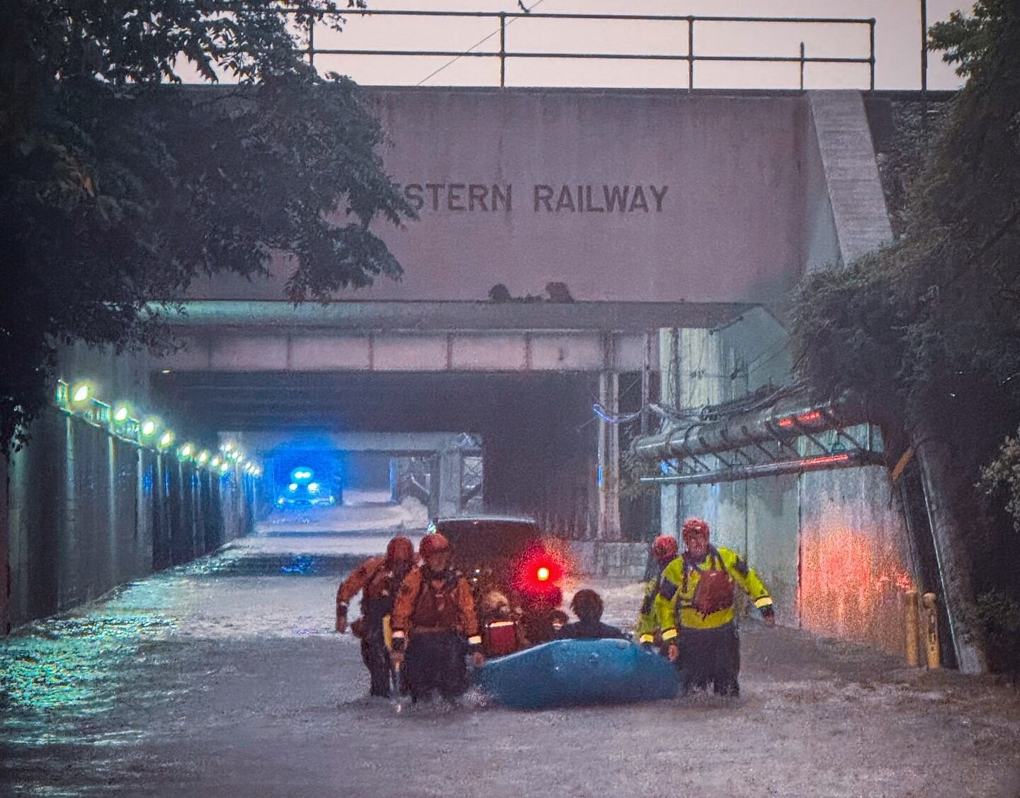 Swift Water Rescue Team rescues 7 from flooded vehicle in Roanoke