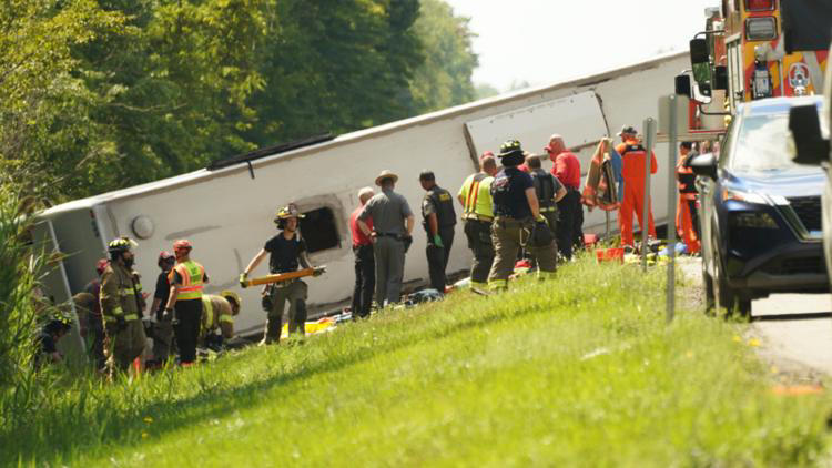 State Police: 5 people confirmed dead following Thruway bus crash