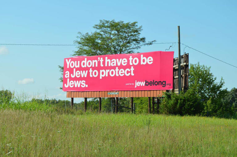Bright pink pro-Jewish billboards have appeared on I-70 near KU's ...