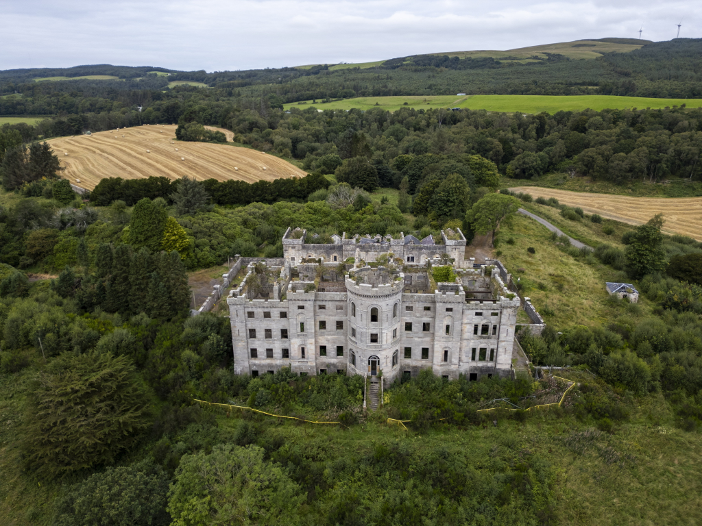Nature reclaiming abandoned castle