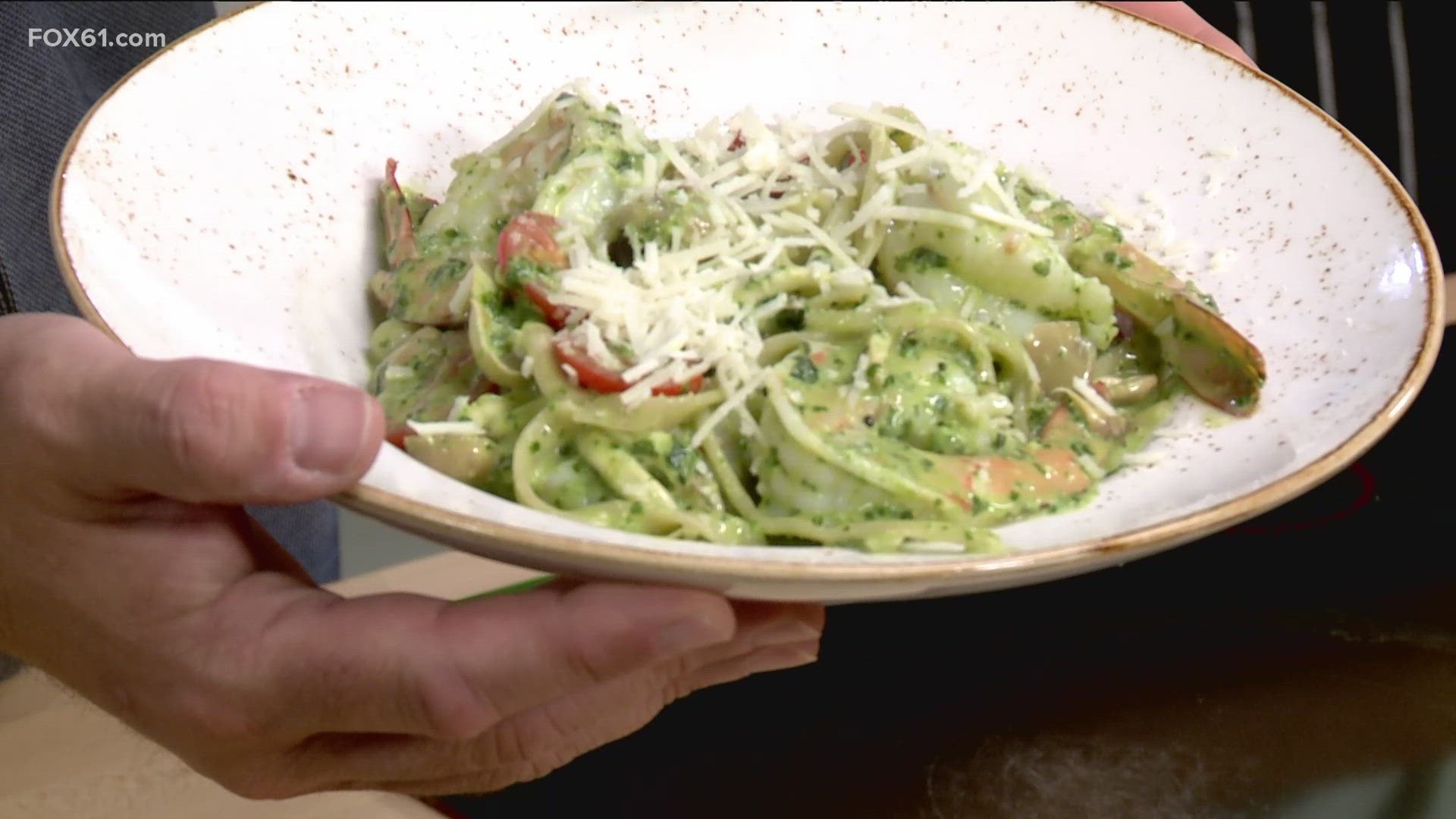 Shrimp fettuccine with mushrooms from Carbone's Prime | FOX61 Kitchen