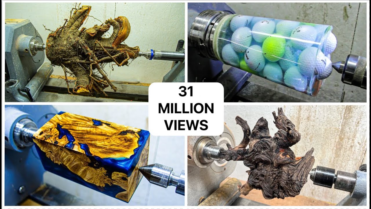 My 4 MOST Amazing Woodturning Projects (Epoxy Resin - ASMR)