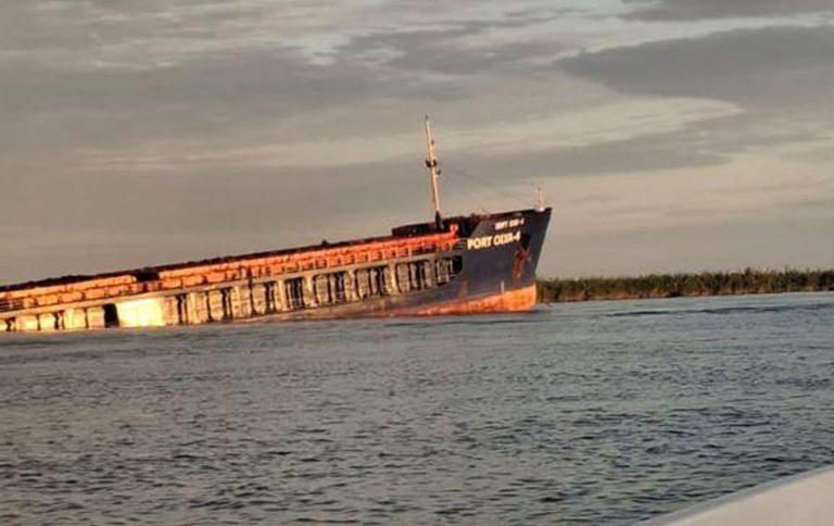 UK intelligence releases images of Russian ship with Shahed drones sunk ...