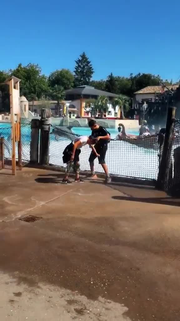 Would You Stand Here for a Giant Splash at the Water Park?
