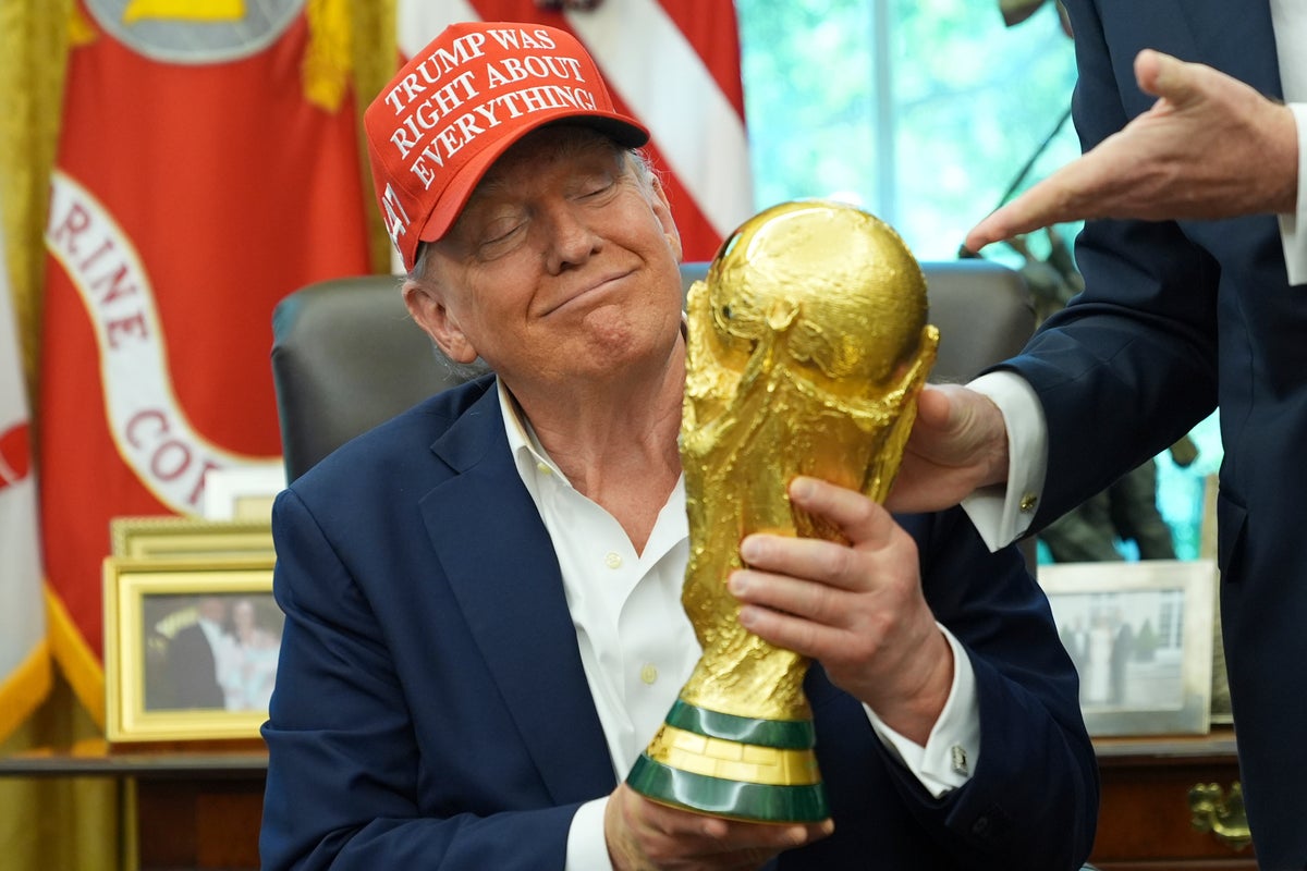 Trump jokes with FIFA chief about keeping World Cup trophy