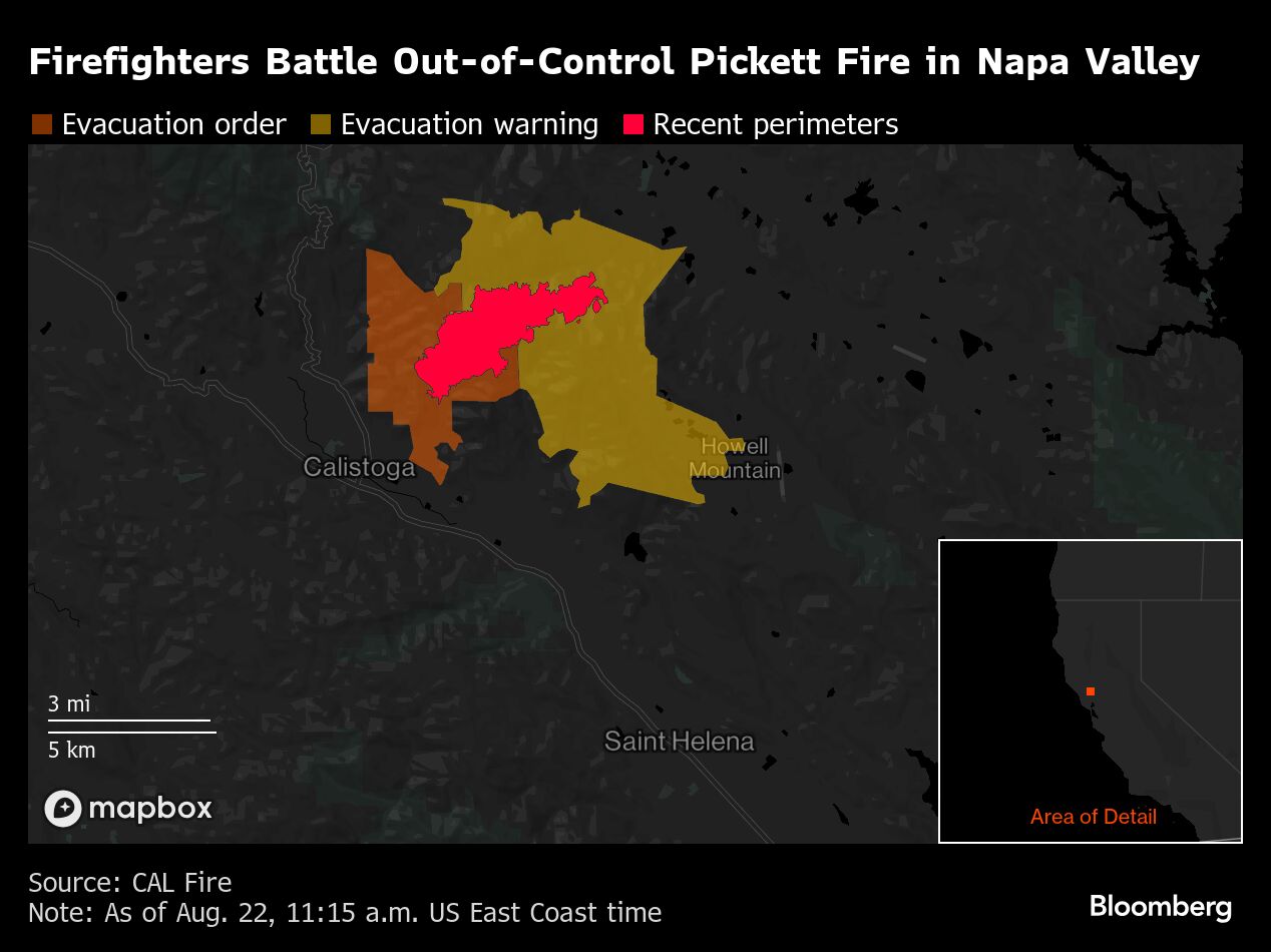 Rural California Wine Country Fire Burning Out of Control