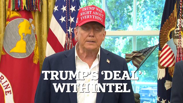 Trump: Intel has agreed to give US 10-percent equity stake