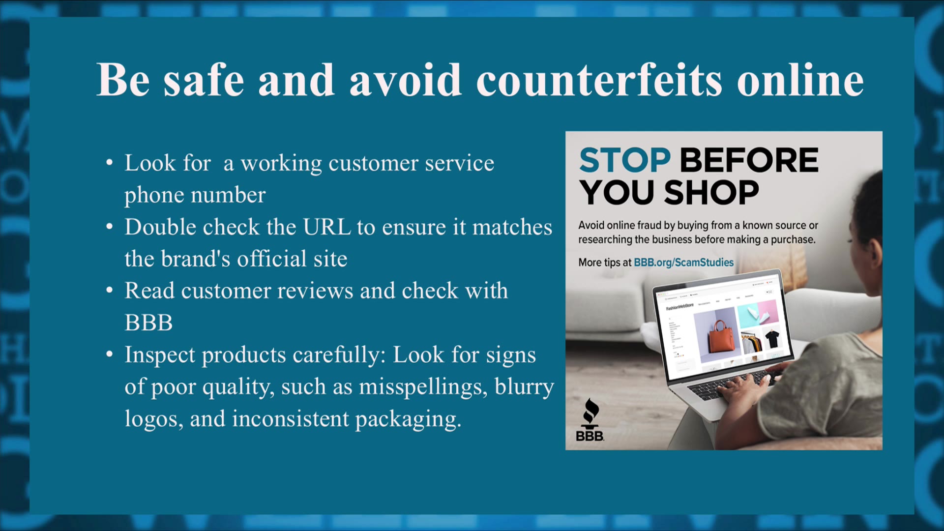 Avoiding Counterfeit Goods Online