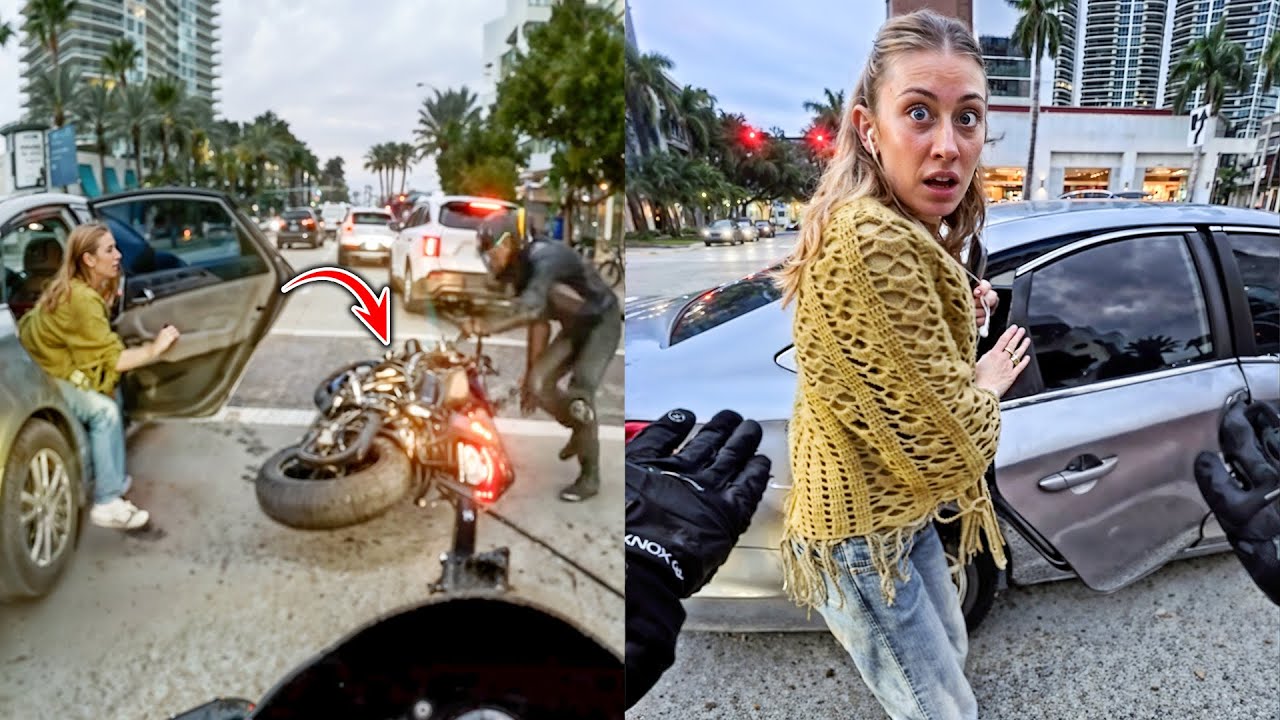 GIRL TAKES DOWN BIKER - GETS CONFRONTED | MOST EPIC & CRAZY MOTORCYCLE ...