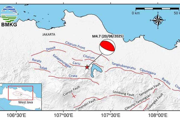 Sistem Sesar Baribis Sebabkan Gempa Bekasi, Terpanjang di Pulau Jawa dan Ramalan Kepiting Putih