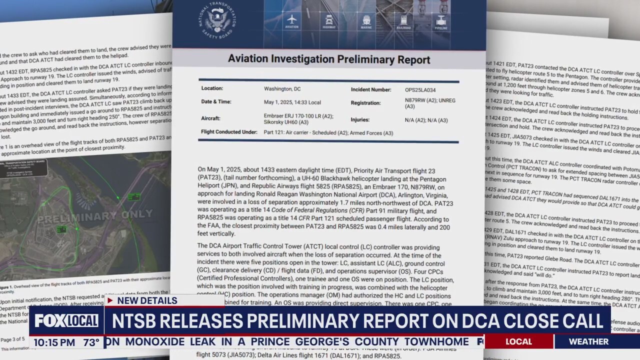 New NTSB report reveals details of close call at DCA