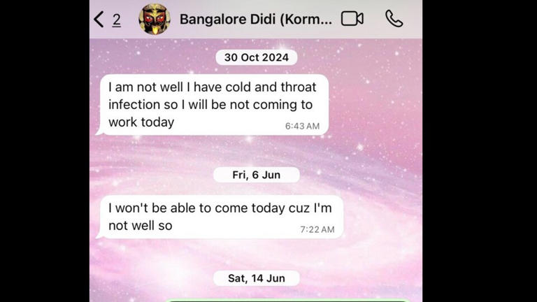 Bengaluru woman hails maid’s ‘professional’ leave messages; internet ...