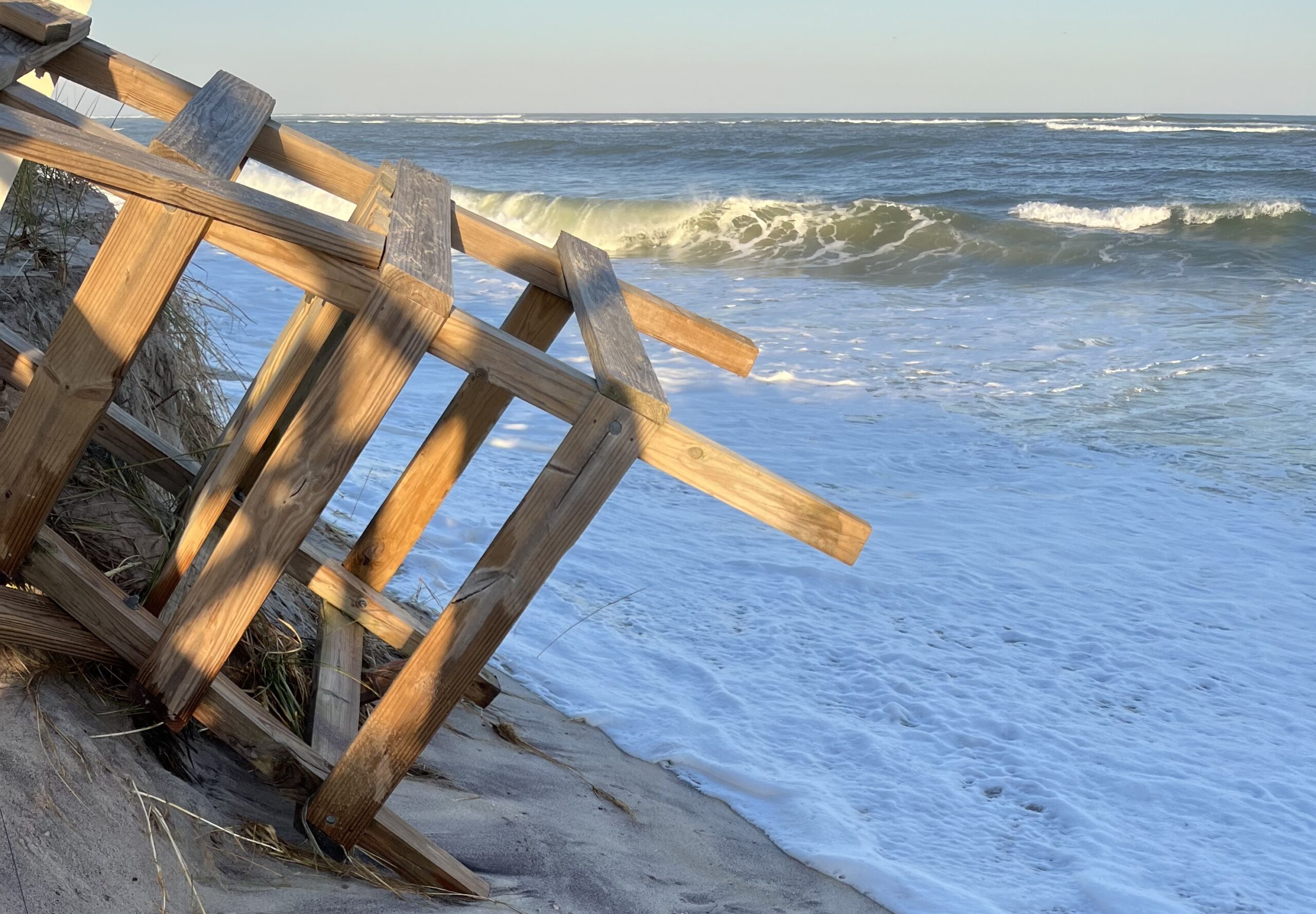 Town officials survey Great Gun Beach after Hurricane Erin’s pounding surf