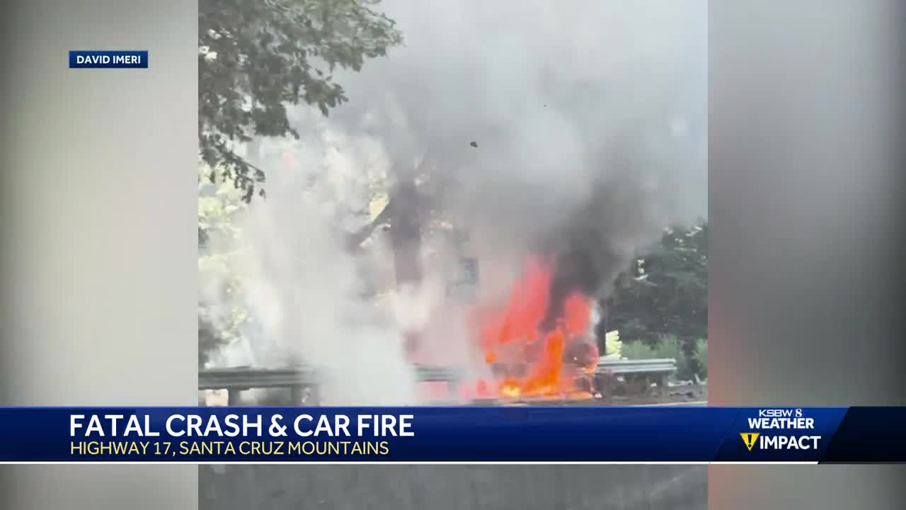 Woman dead after Santa Cruz Mountains crash; car catches fire