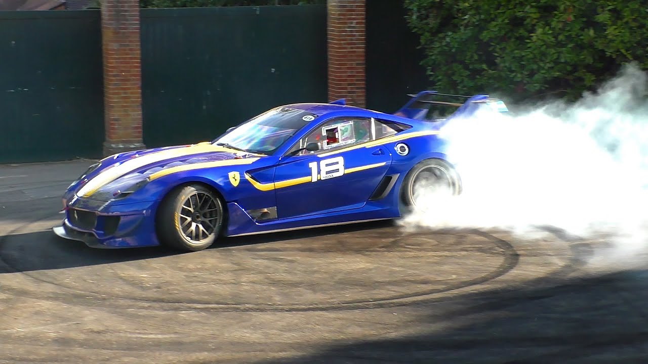 Ferrari XX-geluid en burnouts op Goodwood FOS