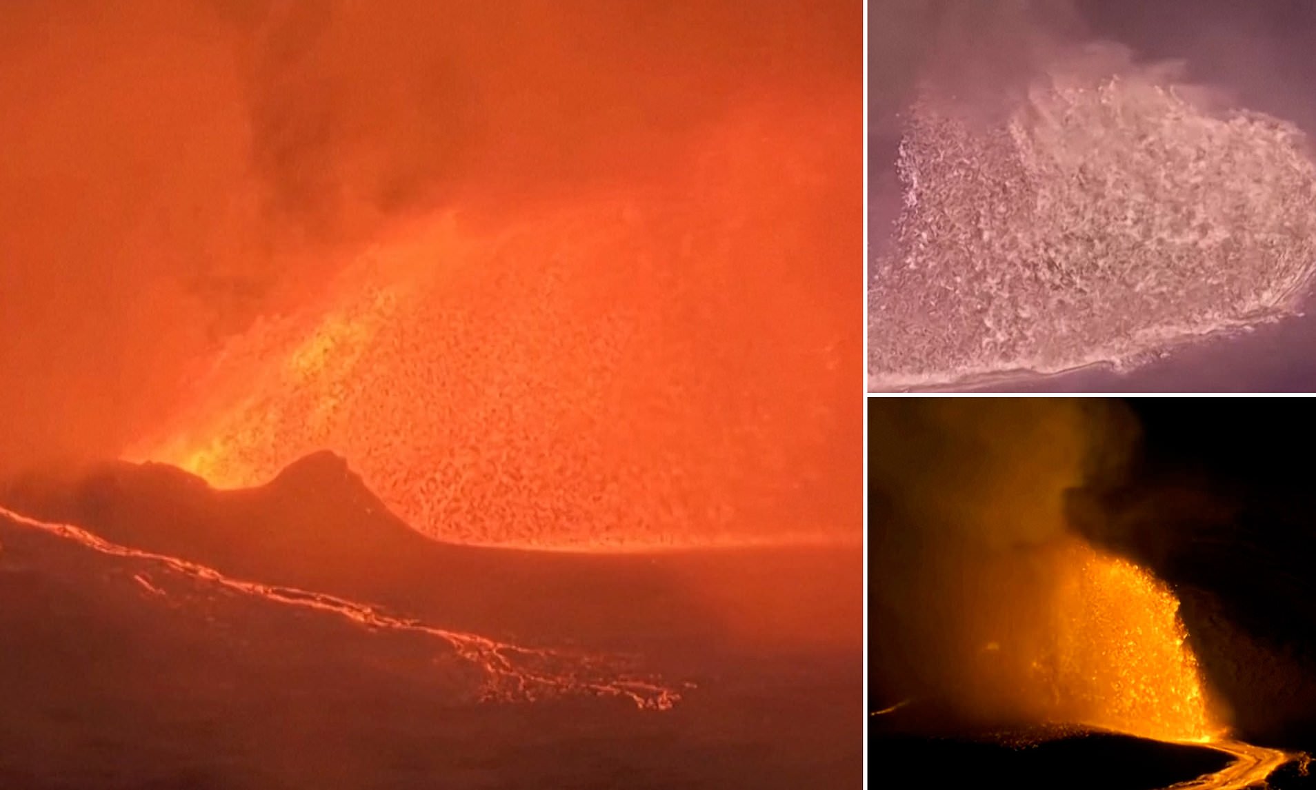 Dramatic moment Hawaii's Kilauea volcano shoots lava into the sky in ...