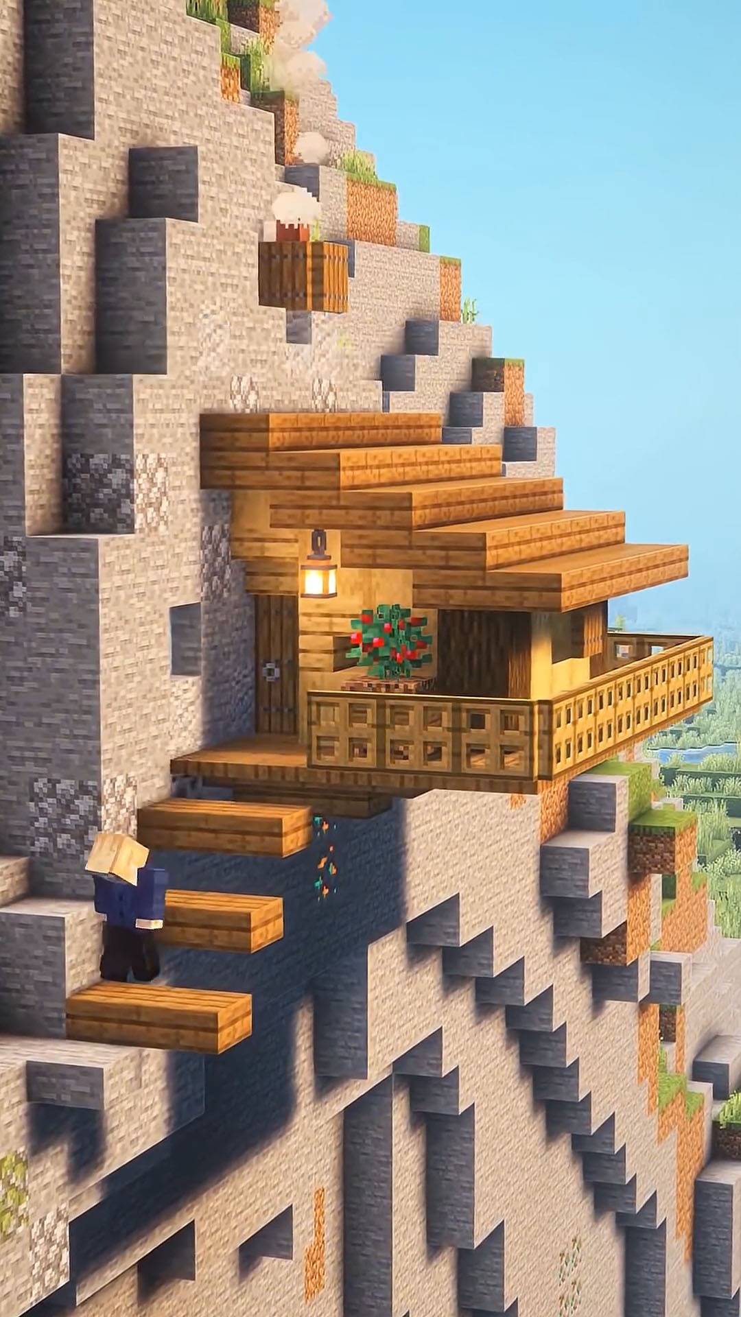 Hillside Base Build in Minecraft