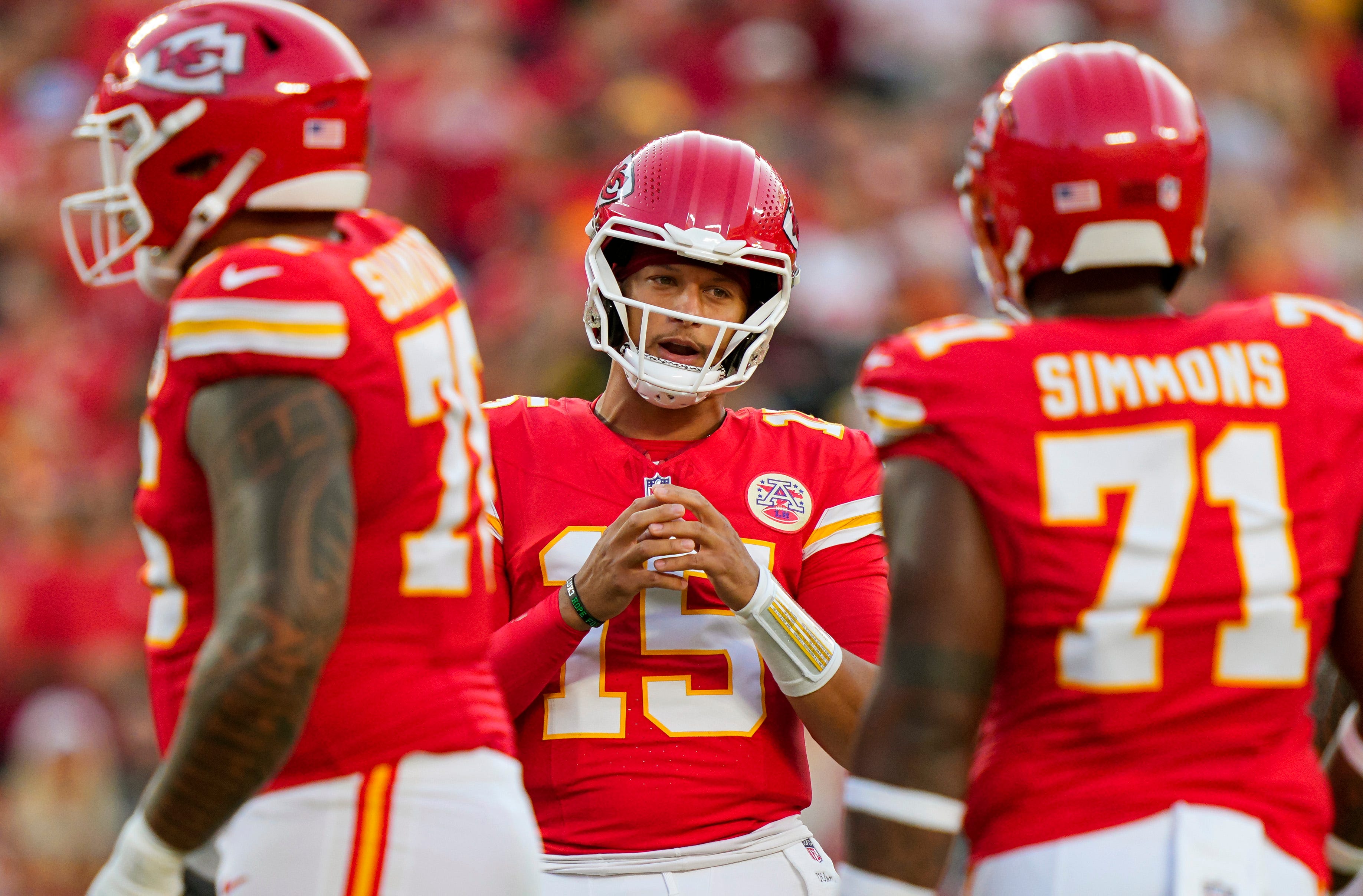 Chiefs QB Patrick Mahomes discusses the offensive line's performance vs ...